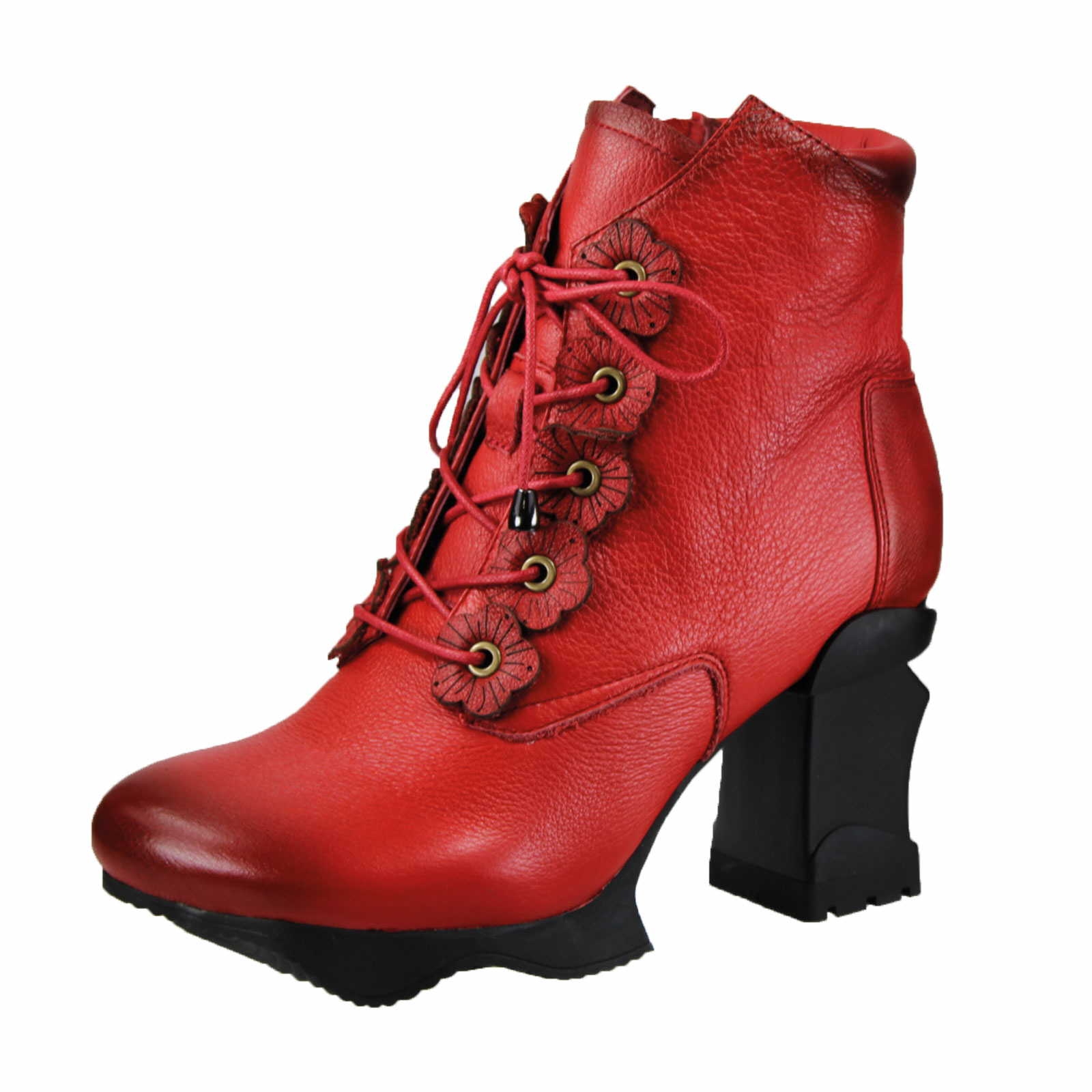 Laura Vita Schnür-Stiefelette für Damen in rot | Schuhparadies